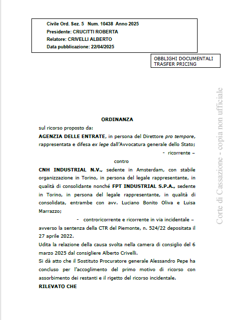 Italy vs CNH Industrial N.V. & FPT Industrial S.P.A., March 2025 ...